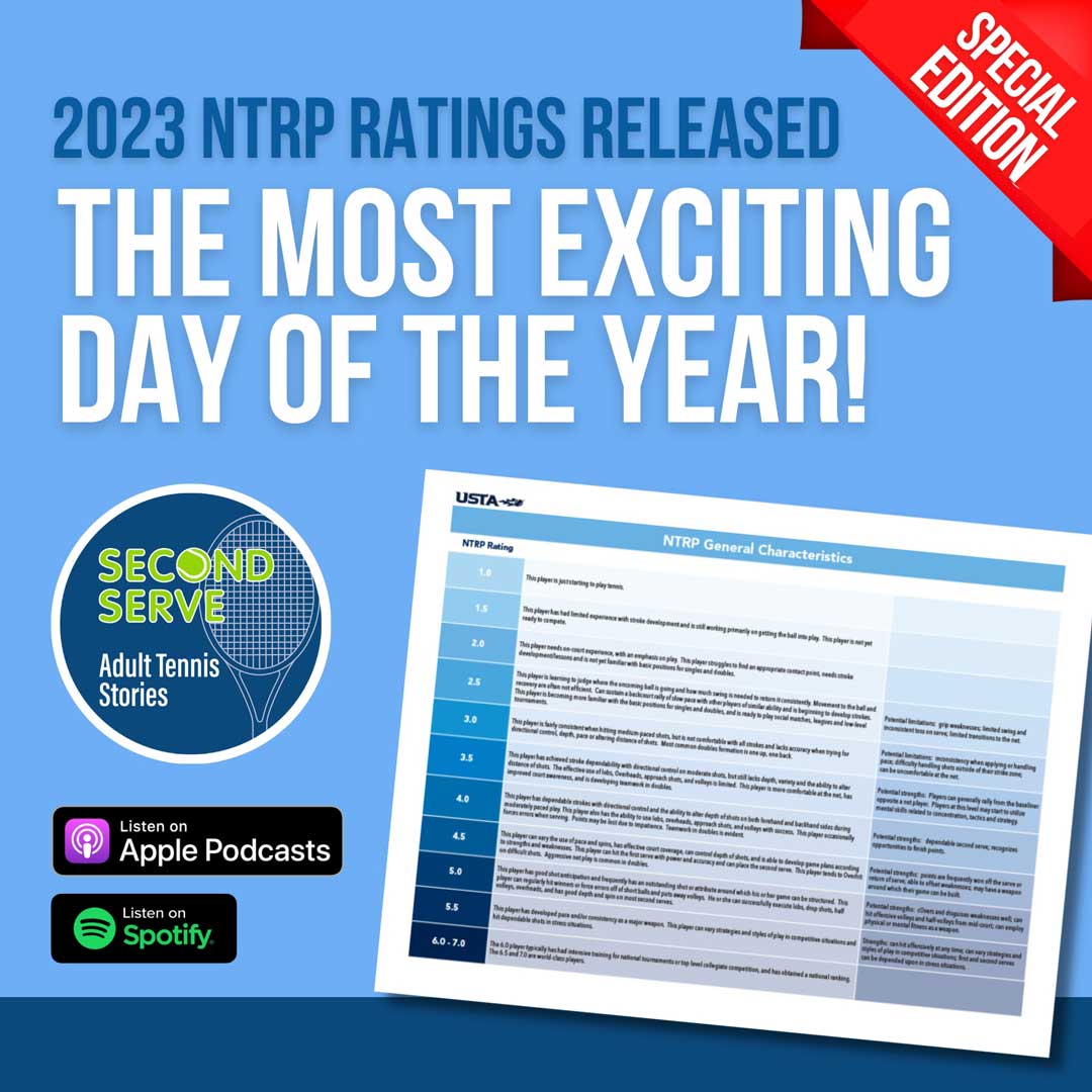 Ep. 193: NTRP Ratings Release Day (2023) | Second Serve Tennis Podcast